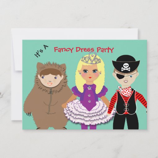 Kids Cute Fancy Dress Themed Party Invitation | Zazzle