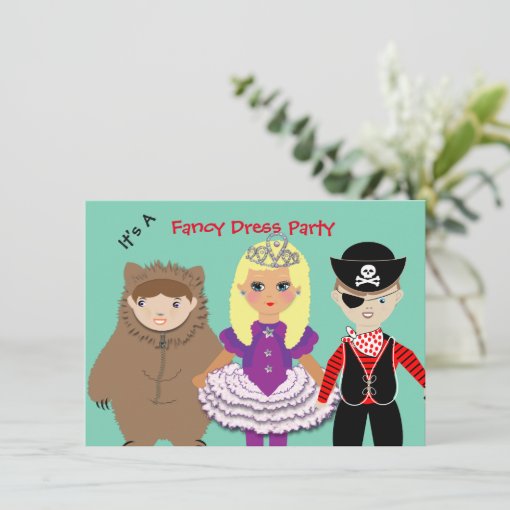Kids Cute Fancy Dress Themed Party Invitation | Zazzle