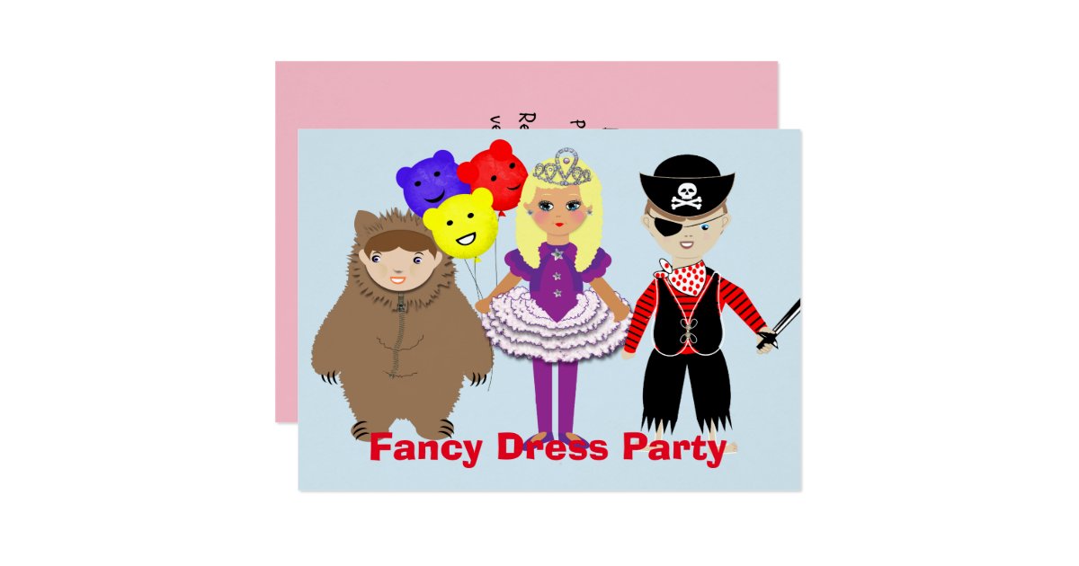 Kids Cute Fancy Dress Themed Party Invitation | Zazzle.com