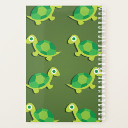 Kids Cute Green Turtle Themed Yearly Planner | Zazzle