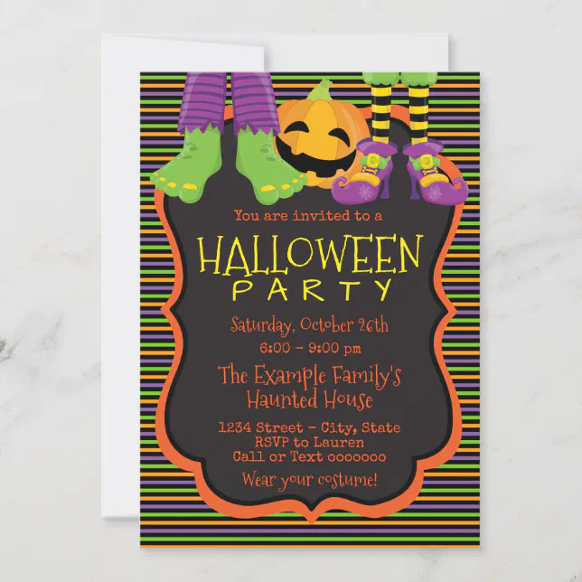 Kids Cute Halloween Party Invitations | Zazzle