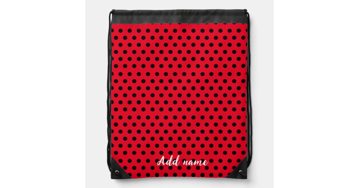 kids Cute Red Ladybug Polka dot party Pattern Drawstring Bag | Zazzle