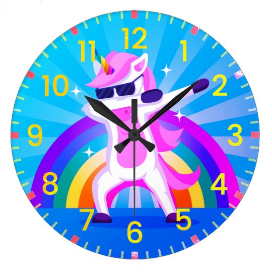 Kids • Dancing Unicorn • Wall Clock | Zazzle.com