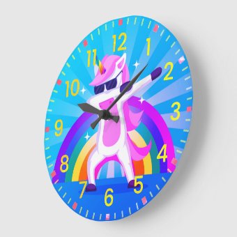Kids • Dancing Unicorn • Wall Clock | Zazzle