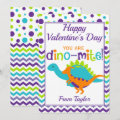 Kids Dinosaur Dino-Mite Valentines Day Holiday Card | Zazzle