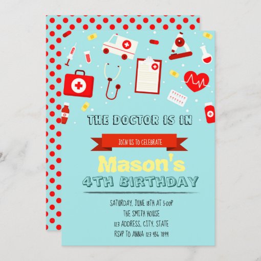 Kids Doctor Invitation | Zazzle