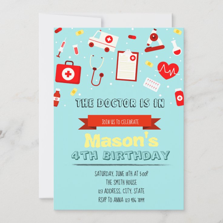 Kids Doctor Invitation | Zazzle