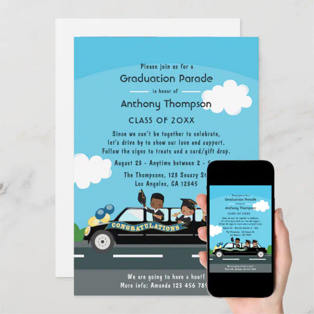 Kids Drive By Graduation Party Photo Invitation | Zazzle
