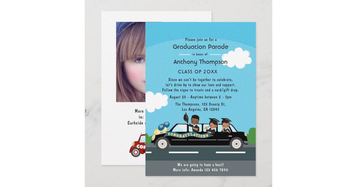 Kids Drive By Graduation Party Photo Invitation | Zazzle