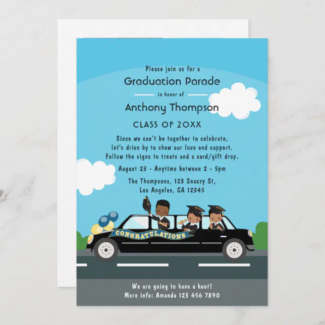 Kids Drive By Graduation Party Photo Invitation | Zazzle