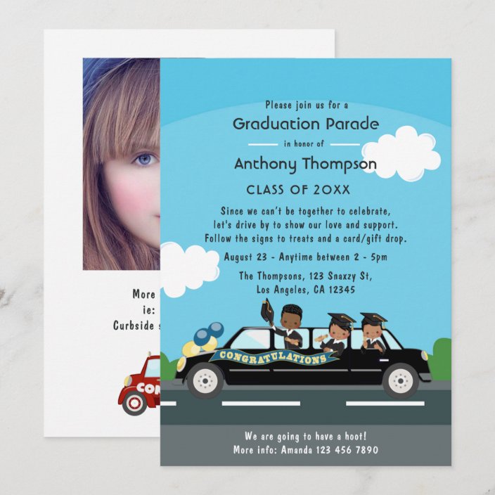 Kids Drive By Graduation Party Photo Invitation | Zazzle.com