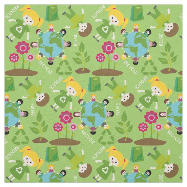 Kids Earth Day Fabric | Zazzle.com