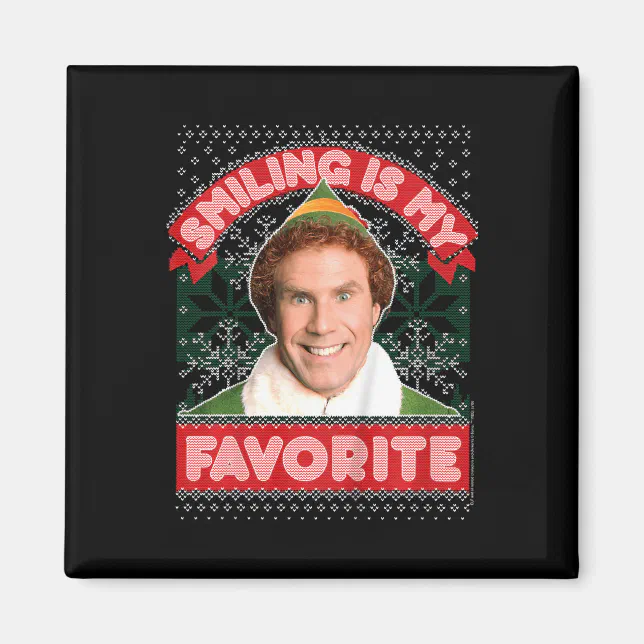 Kids Elf Buddy Smiling Is My Favorite Christmas Magnet | Zazzle