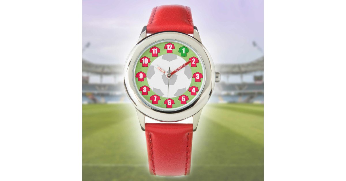 Kid's Football Watch - with Red Shirts | Zazzle
