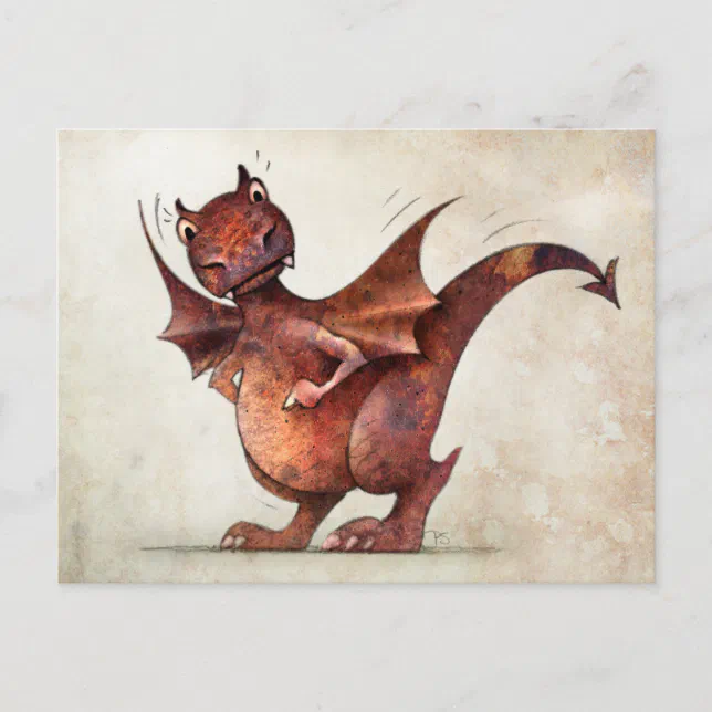 Kid's Funny Little Dragon Postcard | Zazzle