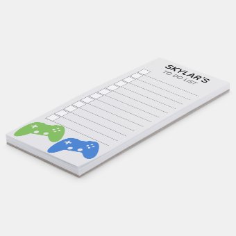 Kids Gamer Video Game To Do List Chore Checklist Magnetic Notepad | Zazzle