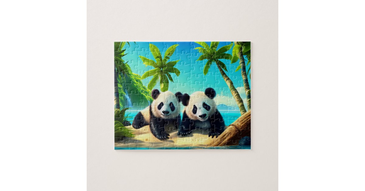 Kids Giant Pandas Jigsaw Puzzle - Tropical | Zazzle