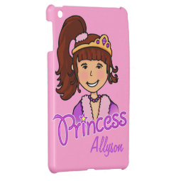 Kids girls dark hair princess ipad mini cover | Zazzle