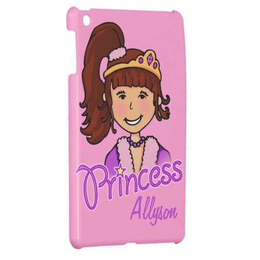 Kids girls dark hair princess ipad mini cover | Zazzle