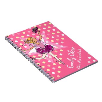 Kids girls named ballerina girl pink notebook | Zazzle