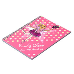 Kids girls named ballerina girl pink notebook | Zazzle