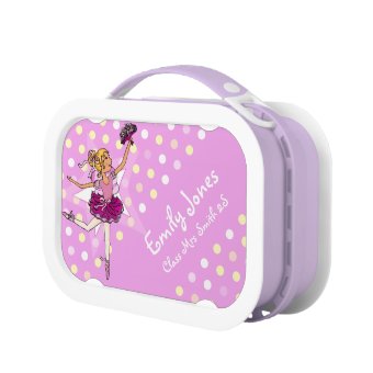 Kids girls named ballerina girl purple lunch box | Zazzle