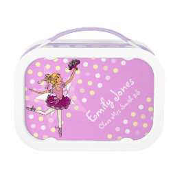 Kids girls named ballerina girl purple lunch box | Zazzle