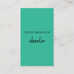 Kids Good Behavior | Teal Green Reward Punch Card | Zazzle