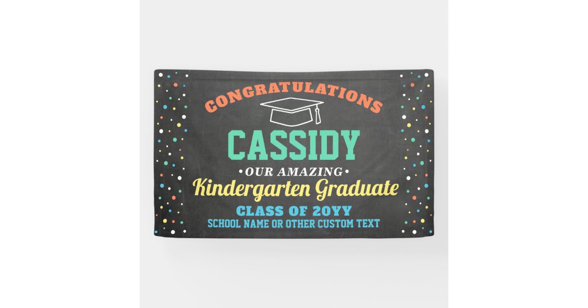Kids Graduation Kindergarten & Preschool Cute Banner | Zazzle.com