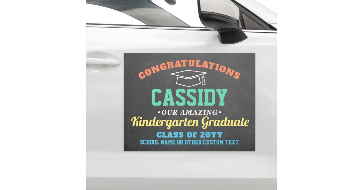 Kids Graduation Kindergarten & Preschool Parade Car Magnet | Zazzle