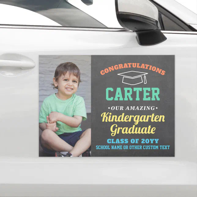 Kids Graduation Kindergarten Preschool Photo Cute Car Magnet | Zazzle
