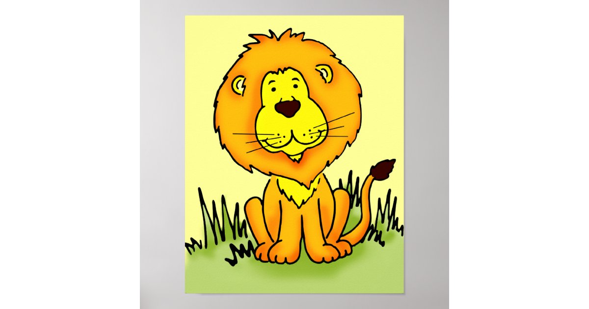 Kids graphic lion poster | Zazzle