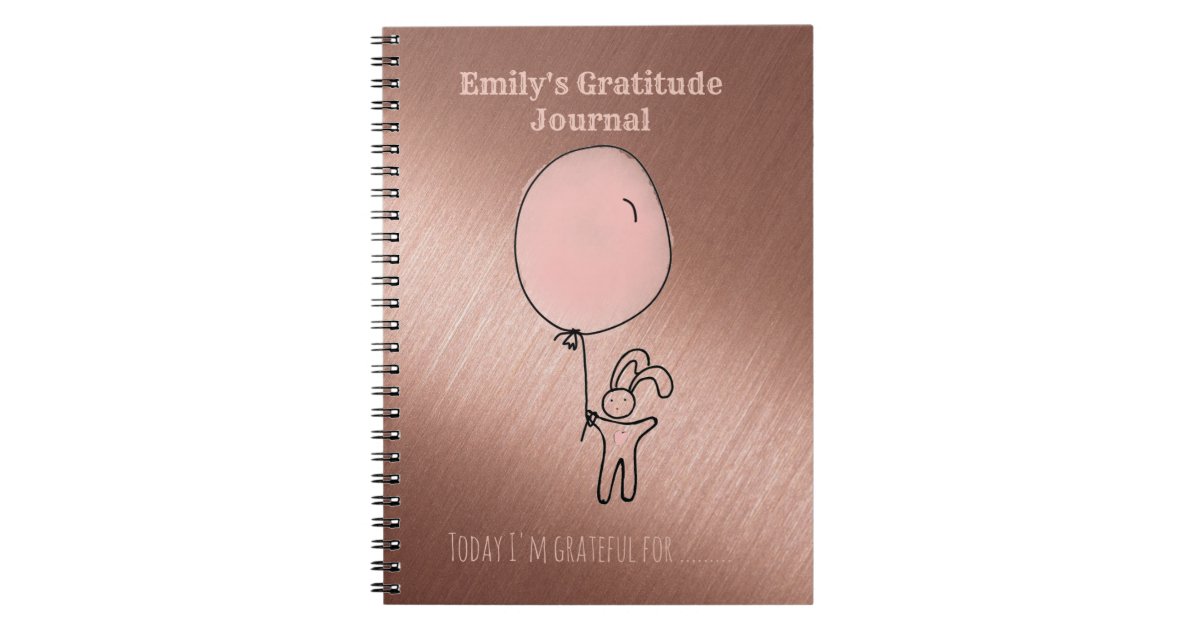 Kids Gratitude Journal Personalized Rose Gold Pink | Zazzle