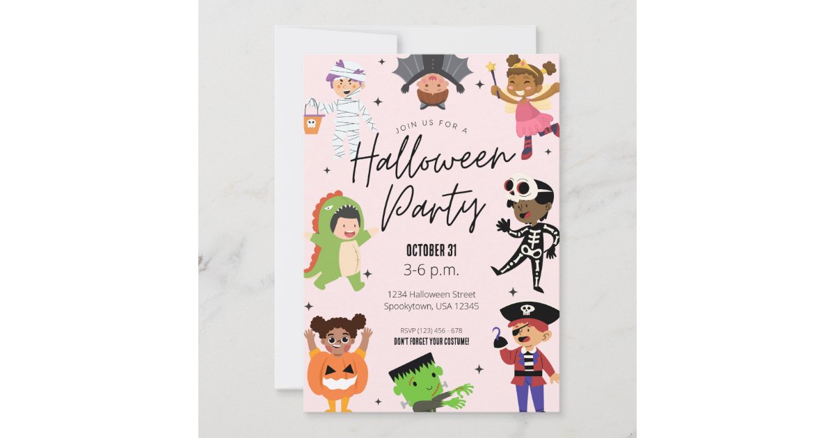 Kids’ Halloween Costume Party Invitation | Zazzle