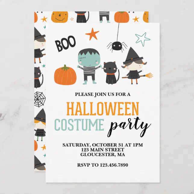 Kids Halloween Costume Party Invitation | Zazzle