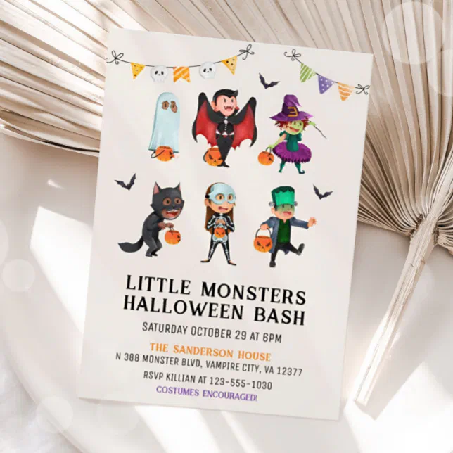 Kids Halloween Costume Party Invitation, Birthday Invitation | Zazzle