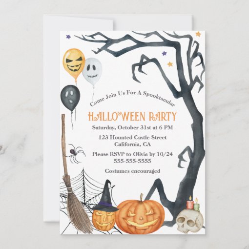 Kids Halloween Party Invitation | Zazzle