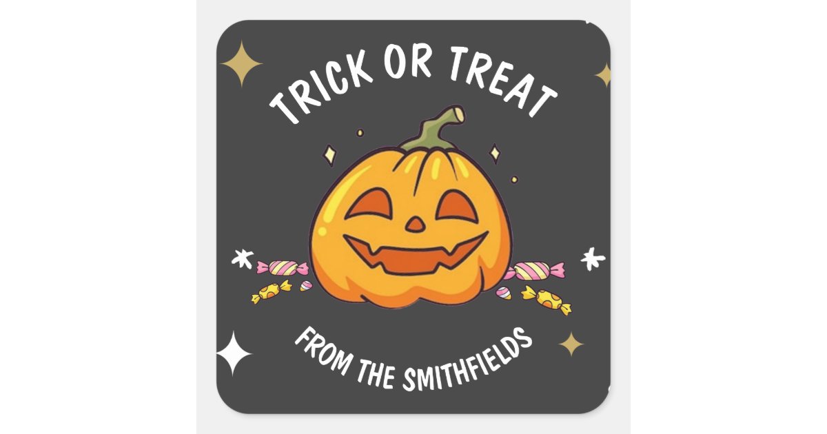 Kids Halloween Party Trick or Treat Stickers | Zazzle