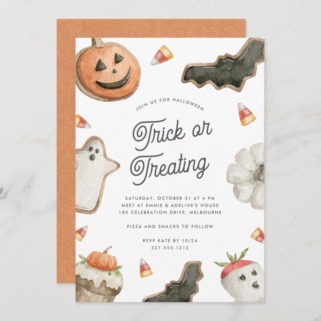 Kids Halloween Trick or Treating Party Invitation | Zazzle