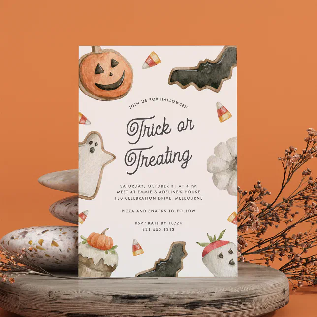 Kids Halloween Trick or Treating Party Invitation | Zazzle