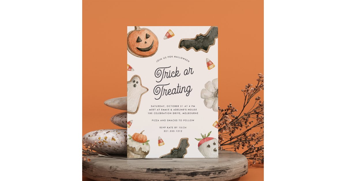 Kids Halloween Trick or Treating Party Invitation | Zazzle