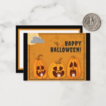 Kids Happy Halloween Spooky Pumpkin Note Card | Zazzle