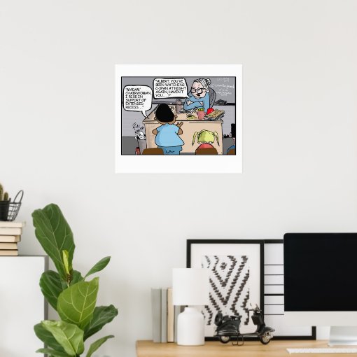 Kids in the Classroom Cartoon Poster | Zazzle