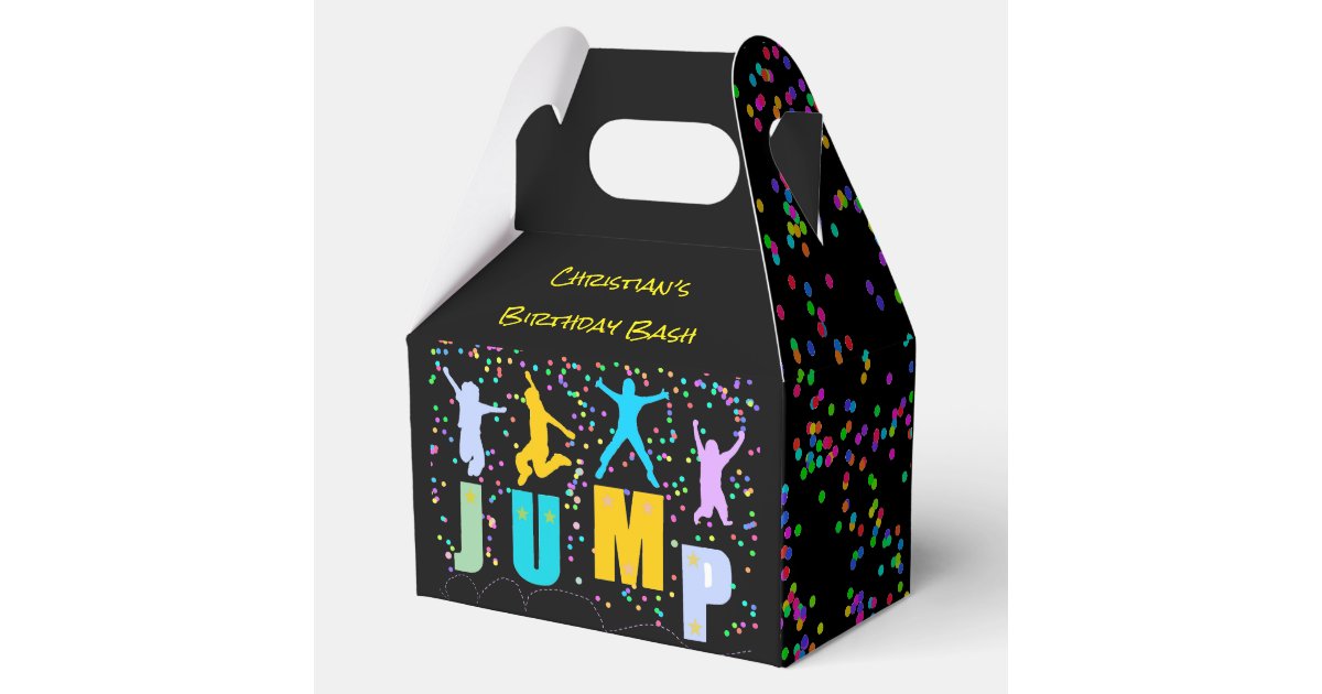 Kids Jump & Play Trampoline Birthday Bash Favor Boxes | Zazzle