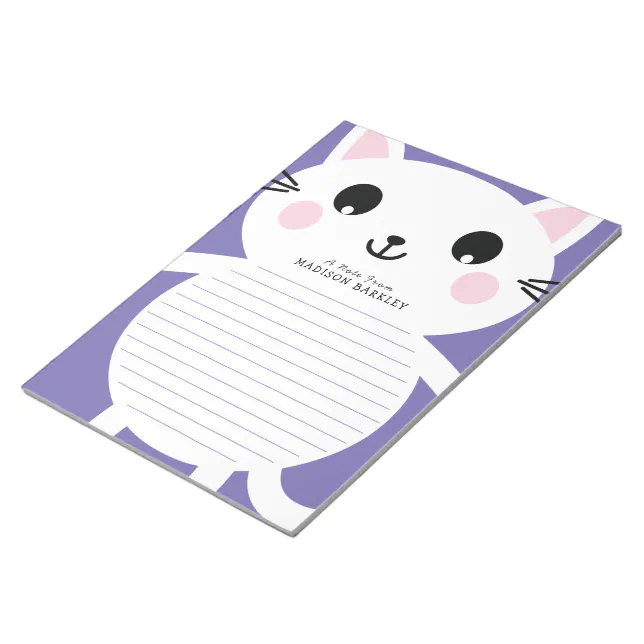 Kids Kitty Cat Cute Personal Stationary Notepad | Zazzle