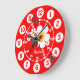Kids ladybug & flowers bright red wall clock | Zazzle