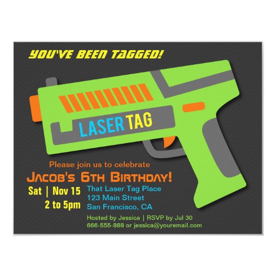 Kids Laser Tag Birthday Party Invitations | Zazzle.com