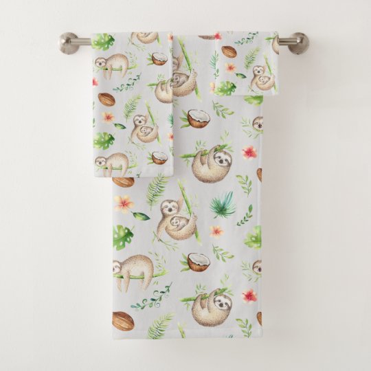Kids Lazy Sloth Bath Towel Set | Zazzle.com