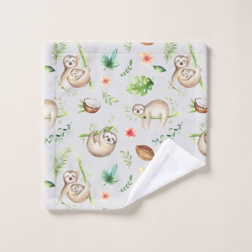 Kids Lazy Sloth Bath Towel Set | Zazzle