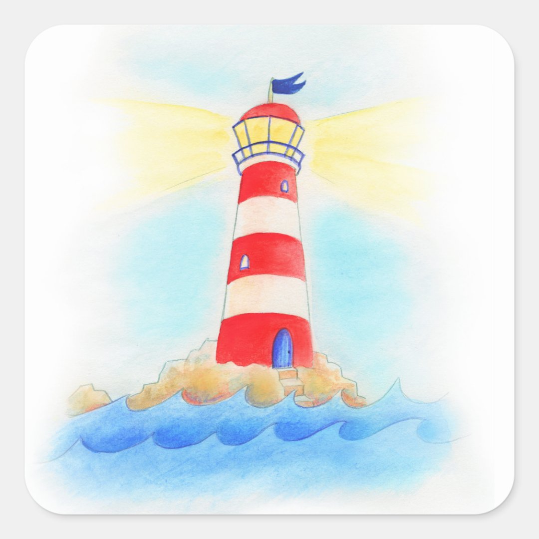 Kids lighthouse stickers | Zazzle